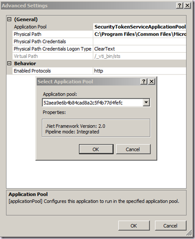 Application Pool mis-configuration in SharePoint 2010
